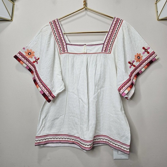 Madewell | Tops | Madewell Sandblossom Top Size Medium White Floral ...